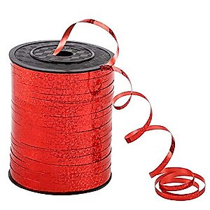 500 Yards Red Crimped Curling Ribbon Shiny Metallic Balloon Roll for Gift Box Wrapping Ribbon Florist Flowers Decoration ,Church Stage Design,Party Decorations, Festival Art Craft Decor
