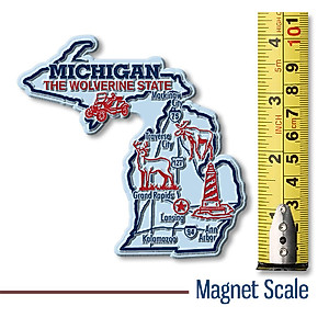 Michigan Giant State Magnet by Classic Magnets, 4.1" x 4", Collectible Souvenirs Made in The USA