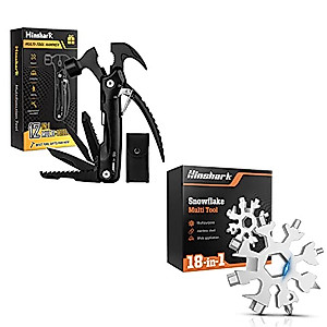 Gift for Mens, Cool Gadget for Mens, 18-in-1 Snowflake Multitool, Cool Gadgets for Men, Men Gifts, Unique Birthday Gifts for Men, Multitool Mini Hammer, Boyfriend, Husband, Him Who Has Everything, Gif