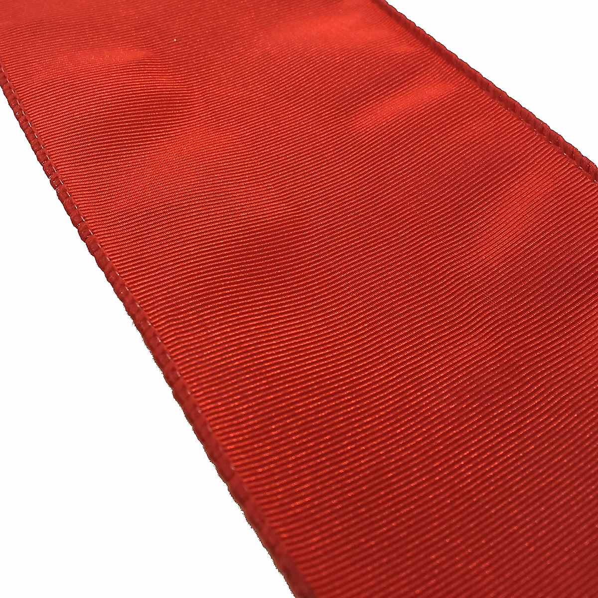 Red Christmas Ribbon Double Faced Satin Fabric Wired-Edge Rolls of 3IN Wide X 50 Yard Length