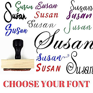 Self Inking or Wood Custom Name Signature Stamp. Pick Your Font Rubber or Wooden Customizable 1 Line 2 line 3 line Personalized Stampers