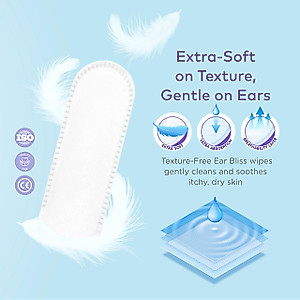 ARCA PET Dog Ear Cleaner Wipes - Vet Formulated Cleanser for Dogs - Ear Itching, Dissolves Wax, Dirt & Odor with Coconut Oil & Aloe Vera (50 Finger Wipes)