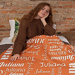 Personalized Name Blanket for Women Men 50x60inch Custom Throw Blanket with Name, Throw Blanket Gift for Mom, Dad, Grandma, Daughter, Flannel Blanket with Name Text Gift for Birthday Mothers Day