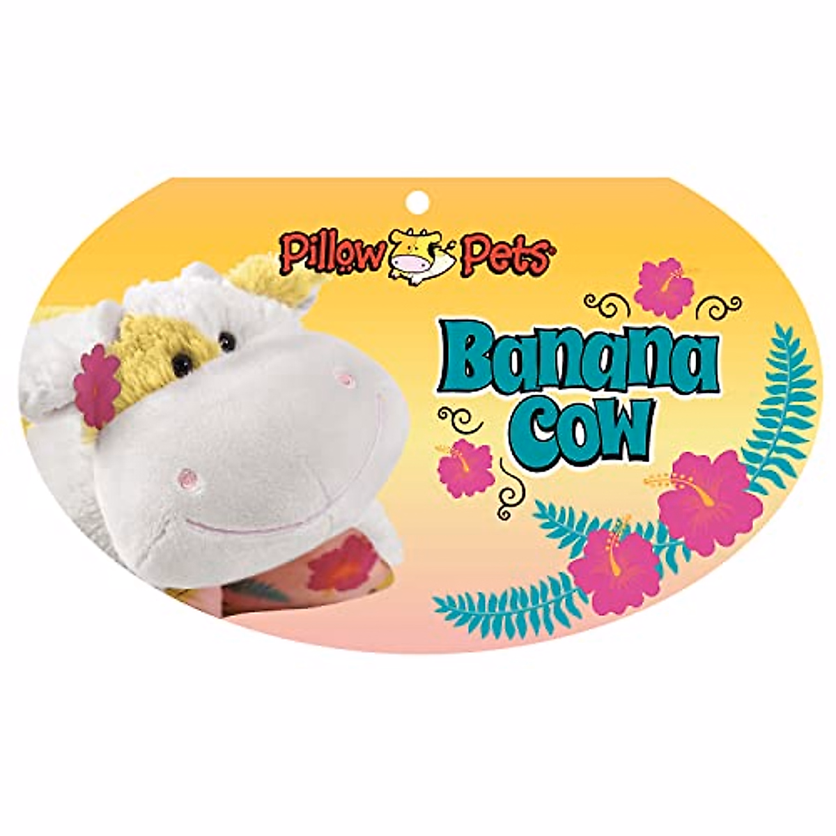 Pillow Pets Sweet Scented Banana Cow Stuffed Animal Plush Toy, White
