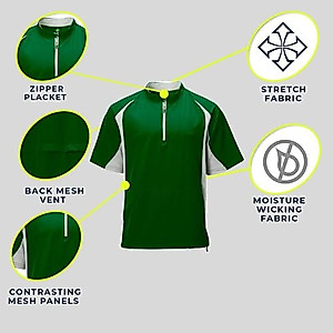 Wire2wire Men's Performance Short Sleeve Baseball Cage Jacket Navy/Grey 2XL