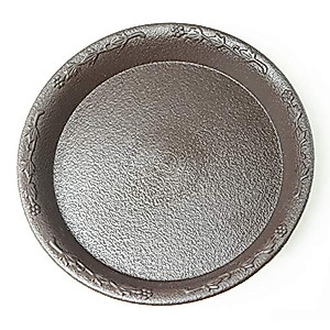 4 Round Plastic Humidity Tray for Bonsai Tree and Home Garden Plant 4.25"x 4.25"x 0.5" - Dark Brown