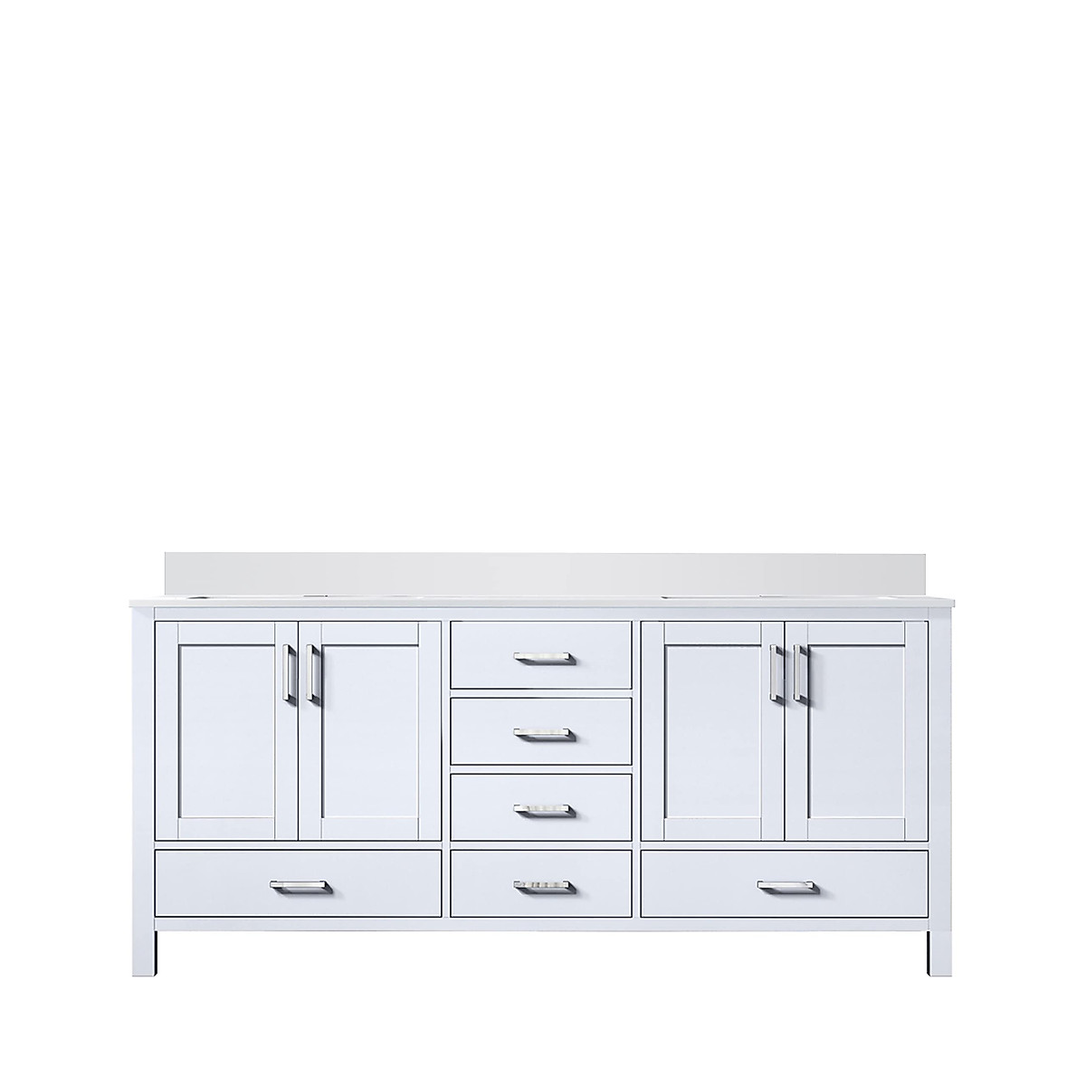 Bell+Modern Big Sur 72 in. W x 22 in. D White Double Bath Vanity and White Quartz Top