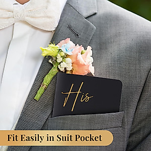 URSUNSHINE Vow Books His and Hers - Wedding Vow Books with Gold Foil Lettering, 5.5" X 4", Plenty Space to Write for Your Vows, Perfect Essentials for Your Wedding Day/Aniversaries - Black & White