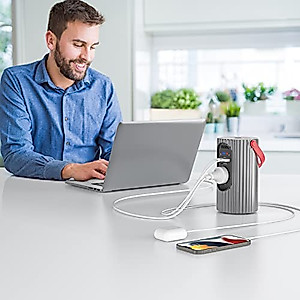 POWSTREAM 24000mAh Portable Power Bank with AC Outlet 120W Peak Portable Power Station with LED Flashlight, Fast Charging Laptop AC Power Bank Outlet for Home Backup Outdoor Emergency RV Van Hunting