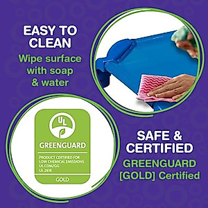 Sprogs Heavy-Duty Stackable Standard Size 52"L Daycare Cots for Kids and Toddlers, Stacking Preschool Classroom Kids Cots for Sleeping, Resting, Naptime, Pack of 6, Blue