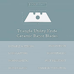 ToolTreaux White Ceramic Box Cutter Utility Knife Blades Replacement Pack of 10