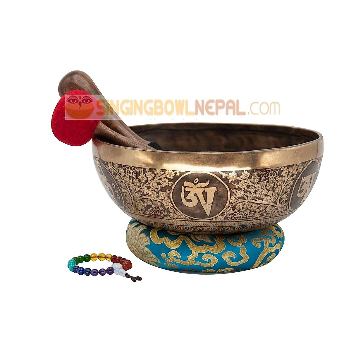 Singing Bowl Nepal-10" Buddha Carved Super Sound Tibetan Yoga Bowl ,Tibetan Handmade Singing Bowl for Meditation, Healing & Music Therapy