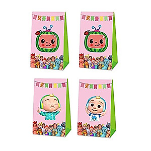 Click15 Gift 12pcs Favor Theme Birthday Party Snack Bags, Bags CandyTreat Bags, Supplies, Pink