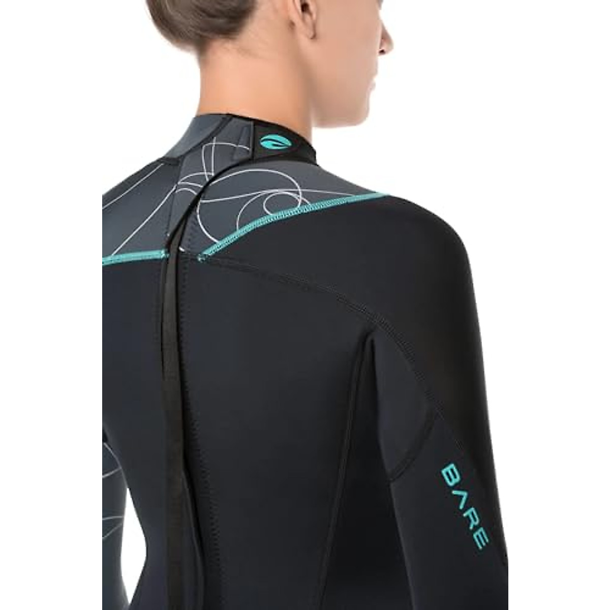 BARE 5MM Women's Elate Full Wetsuit | Comfortable high Stretch Neoprene Material | Long Sleeve | Great for All Watersports, Scuba Diving and Snorkeling | Grey 04