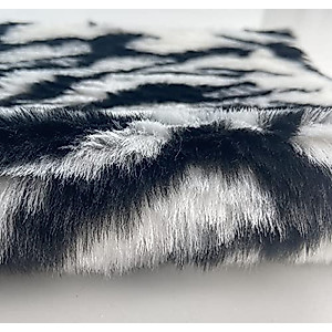 Highshion Artificial Shaggy Faux Fur Fabric | 64" x 36" | Camera Floor Chair Cover Seat Cushion for Any DIY Craft | Rectangular Patch Costume | Plush Crafting Sewing(64"X36"，Zebra Stripe)