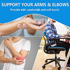 Office Chair Replacement Armrest Arm Pads Caps Fits Univeral 4" Mounting Hole with Mounting Hole Patterns Screws(1 Pair) Black