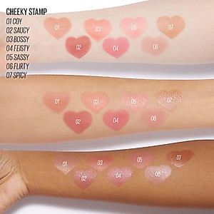 Kaja Blush - Cheeky Stamp | Gift, 7 Shades, Buildable & Blendable Shade with Heart-shaped Applicator, Rosy Finish, 02 Saucy, 0.17 Oz