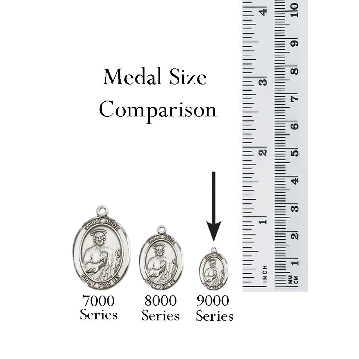 F A Dumont Sterling Silver St. Dymphna Pendant with 18" Sterling Silver Lite Curb Chain. Patron Saint of Mental Illness/Runaways