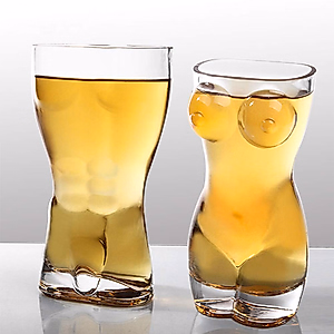 JUOPZKENN Transparent Human Body Glass, 400ML, Lead-Free, Novelty Wine Glass, Drinking Cup for Beer, Vodka, Whiskey, Party