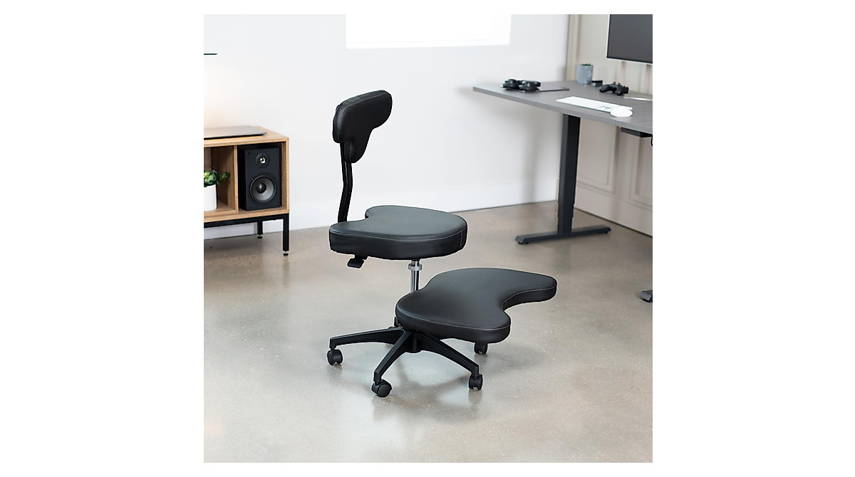 VIVO Ergonomic Mobile Cross Legged Desk Chair