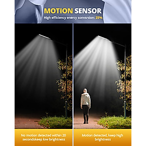 BNT [2023 Upgrade] 800W Solar Outdoor Lights, 6500K 80000LM Solar Street Lights Outdoor with IP66 Waterproof, Dusk to Dawn Solar Flood Lights Outdoor Motion Sensor for Yard, Garden, Path