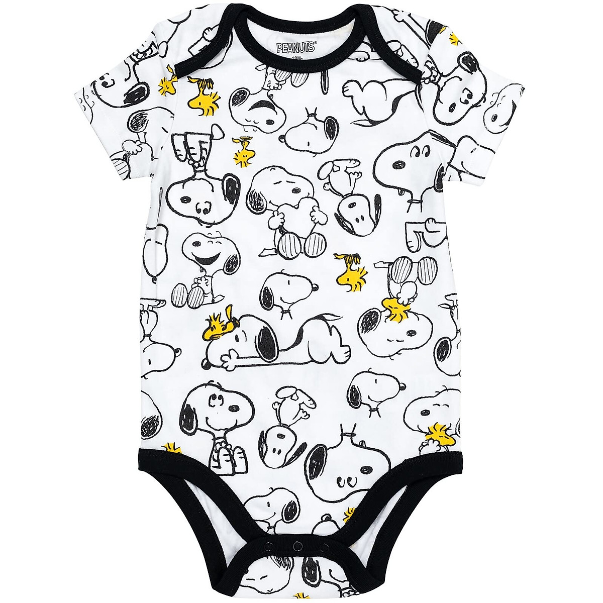 Peanuts Snoopy Charlie Brown Baby Boys 5 Pack Short Sleeve Bodysuit Multi 24 Months