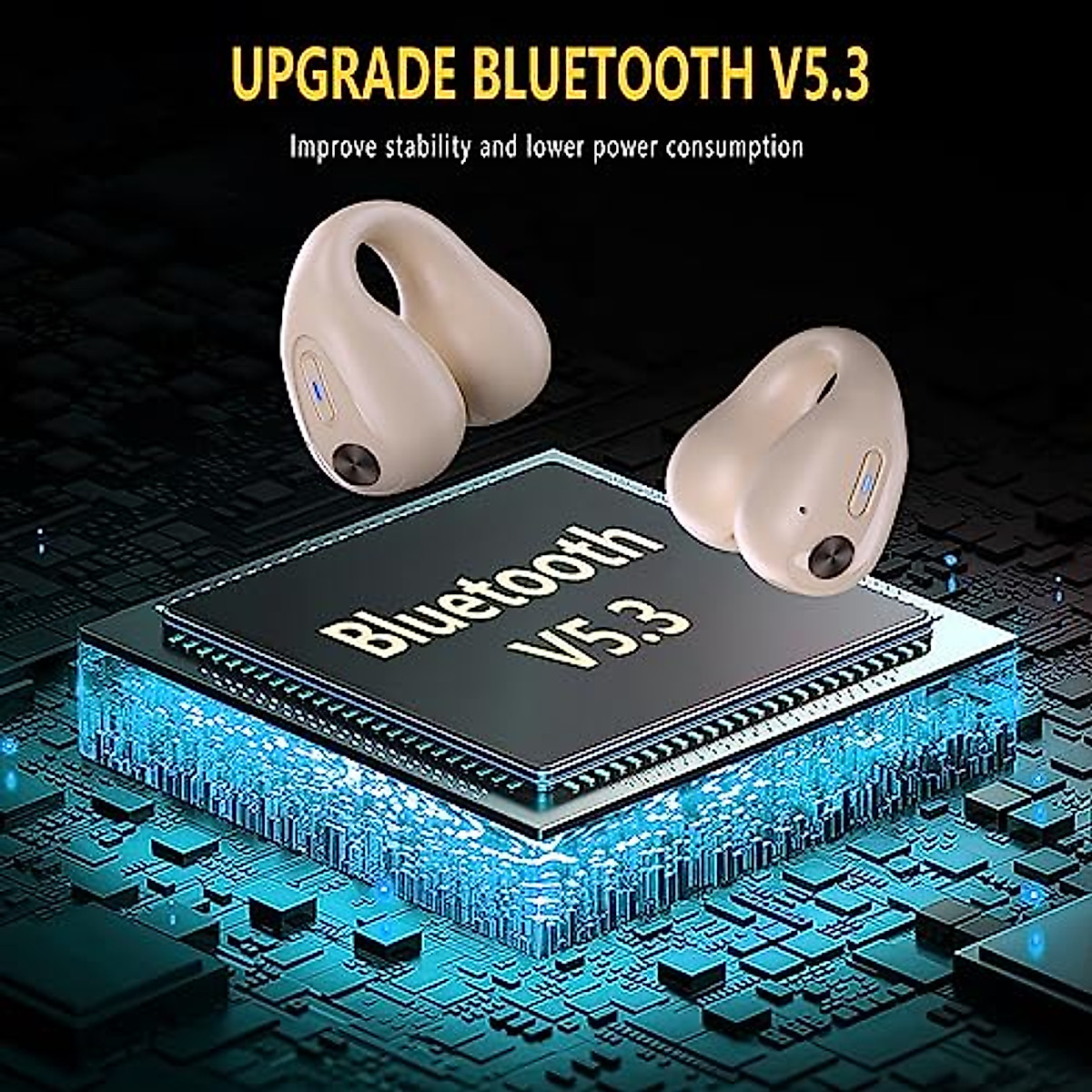 MALIHOO Wireless Ear Clip Headphones, Bluetooth Open Ear Sport Earbuds for Android iPhone,Air Conduction Headphones,Wireless Headset for Cycling,Running Workout,Running,Driving,Bluetooth 5.3