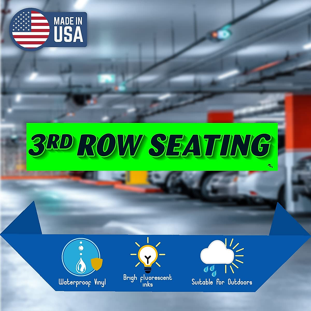 VERSA-TAGS 7.5" Black/Green Vinyl Number Decals 11 Dozen Set Windshield Pricing & 1 Pack of Each of Extra Clean, Financing Available, 3rd Row Seating 14.5" x 2.75" Sticker Windshield Auto Dealership