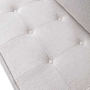 BALUS Modular Sectional Sofa Couch, 6 Seater Cozy Portable Couches, Armless Floor Sofa Couch, Soft Fabric Sofa Bed for Bedroom, Living Room and Sturdy Room, Free Combination, 6 PCS Beige