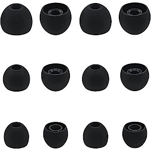 ALXCD Ear Tips Compatible with JBL Tune 130NC TWS in-Ear Earbuds, 6 Pairs S/M/L Sizes Replacement Soft Silicone Earbud Tips Eartips, Compatible with JBL Tune 130NC TWS, Black
