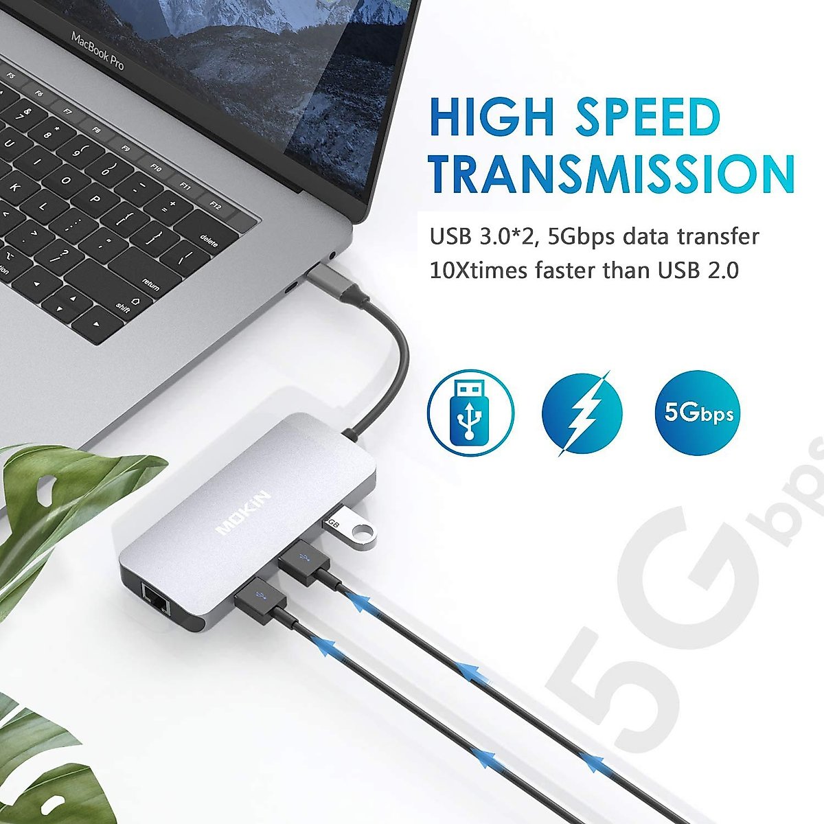 MOKiN USB C Adapters for MacBook Pro/Air,Mac Dongle with 3 USB Port,USB C to HDMI, USB C to RJ45 Ethernet, 9 in 1 USB C to HDMI Adapter,100W Pd Charging, USB C to SD/TF Card Reader USB C Hub. (Black)