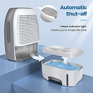 Afloia Dehumidifier for Home 52oz(1500ml) Capacity Ultra Quiet for 2200 Cubic Feet (250 sq ft) Portable Dehumidifiers for Bathroom, Bedroom, Dorm Room, Baby Room, RV