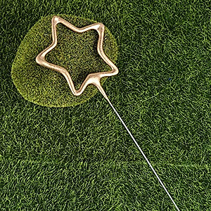 10pcs Exquisite Creative Sparkler Candles Cake Toppers Candle Ornament for Birthday Wedding Anniversary Valentines Day Christmas Festival ect (5 pcs Heart 5 pcs Star)