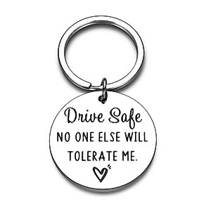Drive Safe Keychains for Boyfriend Gifts from Girlfriend Cute Christmas Valentines Day Gifts for Him Her Husband Birthday Presents from Wife Fiance Couple Gift Wedding Anniversary New Driver Women Men
