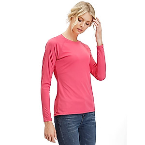 Corna Women's UPF 50+ Sun Shirts Long Sleeve UV Protection Outdoor Hiking Tops Quick Dry Lightweight Sun Shirt (Pink, 3XL)