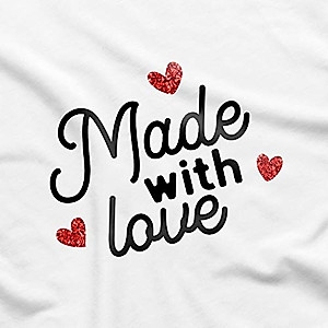 Onesie Organic Baby One Piece Valentine's Bodysuit, 0-12 Months - Made With Love (6-9 Months)