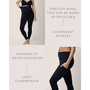 Kindred Bravely Louisa Ultra High Waist Over The Bump Maternity Leggings with Pockets (Black with Pockets, X-Large)