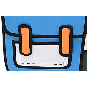 LaurelTree Kawaii Aesthetic Cute Funny 2D Cartoon Backpack Laptop Travel Bag School Students Suppliers Teens Girls (Blue)