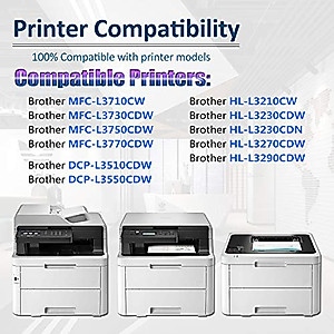 4 Pack (BK+C+Y+M) TN227 Toner Replacement for Brother HL-L3210CW HL-L3230CDW HL-L3230CDN HL-L3270CDW HL-L3290CDW MFC-L3710CW MFC-L3730CDW MFC-L3750CDW MFC-L3770CDW DCP-L3510CDW DCP-L3550CDW Printers