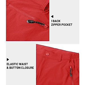 TACVASEN Mens Capris Shorts Men's Below Knee Shorts Red Cargo Shorts Tactical Workout Shorts Casual Hiking Shorts Zipper Pocket Shorts Men