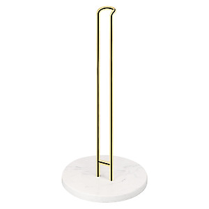 NearMoon Paper Towel Holder Countertop, Sturdy Kitchen Paper Towel Stand Dispenser-All Metal, Standard or Jumbo-Sized for Kitchen Countertop,Farmhouse, Living Room (Marble Base, Gold)