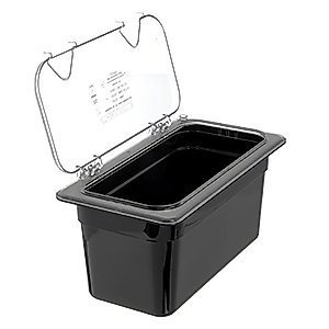 Carlisle FoodService Products 10279Z07 EZ Access Hinged Lid with Handle and Notch, Third Size, Clear