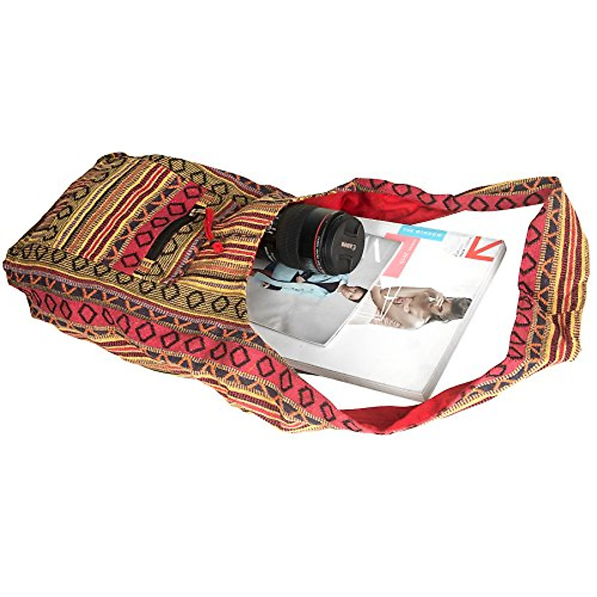 Tribe Azure Red Hobo Messenger Shoulder Bag Large Roomy School Sling Travel Camping Beach Cross body