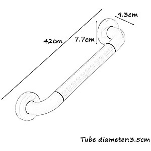 CRODY Grab Bars for Bathroom, Bar Shower Handle, Stainless Steel Safety Hand Rail Support for Elderly, Bathroom Safety Bar Non-Slip Straight Handrail, Stairway Handrail, Towel Rack Toilet Auxiliary/42