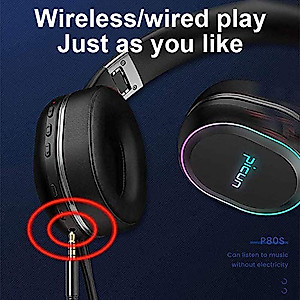 SLuB Bluetooth Headphones Over Ear,2.4GHz Wireless Gaming Headset with Noise Cancelling Detachable Mic,60Hrs Playtime Hi-Fi Ultra-Low Latency Gaming Headphones