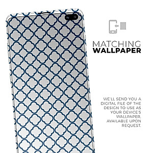 DesignSkinz Navy & White Seamless Morocan Pattern V2 Protective Vinyl Decal Wrap Skin Cover Compatible with The Samsung Galaxy S20 (Screen Trim & Back Glass Skin)