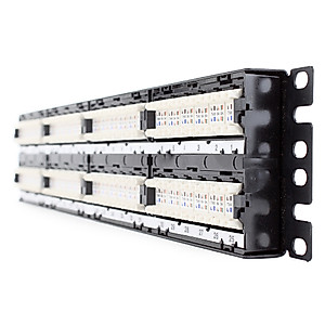 Panduit DP485E88TGY Category-5E 48-Port Flat Punchdown Patch Panel, Black