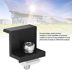 12Pcs PV Solar Panel Z End Clamp Aluminum Alloy Solar Z Bracket Clamp for RVs Houses Solar Panel Installations (45mm)