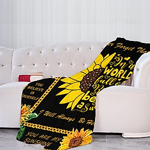 yiycqur Sunflower Blanket Gifts Ultra Soft Light Weight Sunflower You are My Sunshine Throw Blanket Air Conditioning Blanket for Bed Couch Sofa Living Room Picnic 50x40/60x50/80x60 Inches