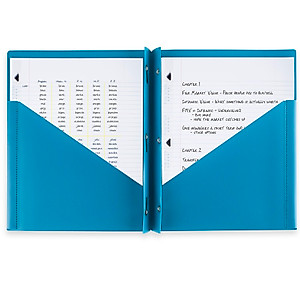 Five Star 2 Pocket Folders, 4 Pack, Plastic Folders with Prong Fasteners, Holds 11” x 8-1/2”, Tidewater Blue, White, Amethyst Purple, Harvest Yellow (38136)